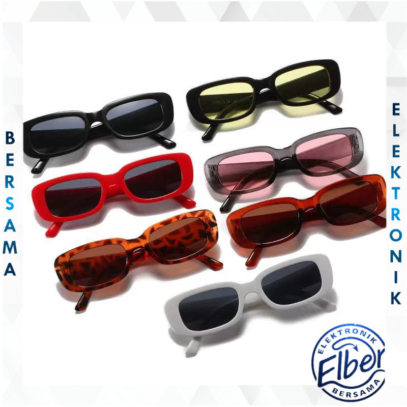 Jual ELBER Kacamata Retro Gladys Frame Kotak Glasses Kacamata Hitam ...