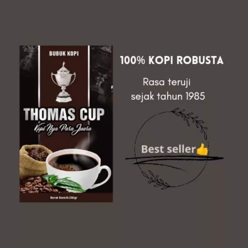 Jual Kopi Bubuk Robusta THOMAS CUP murni asli kopi bubuk terbaik ...