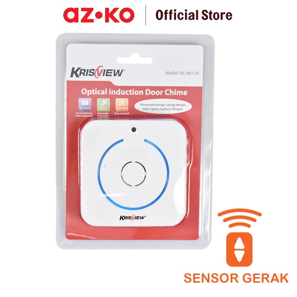 Jual AZKO Krisview Bel Pintu Dengan Sensor Gerak - Putih Door Bell ...