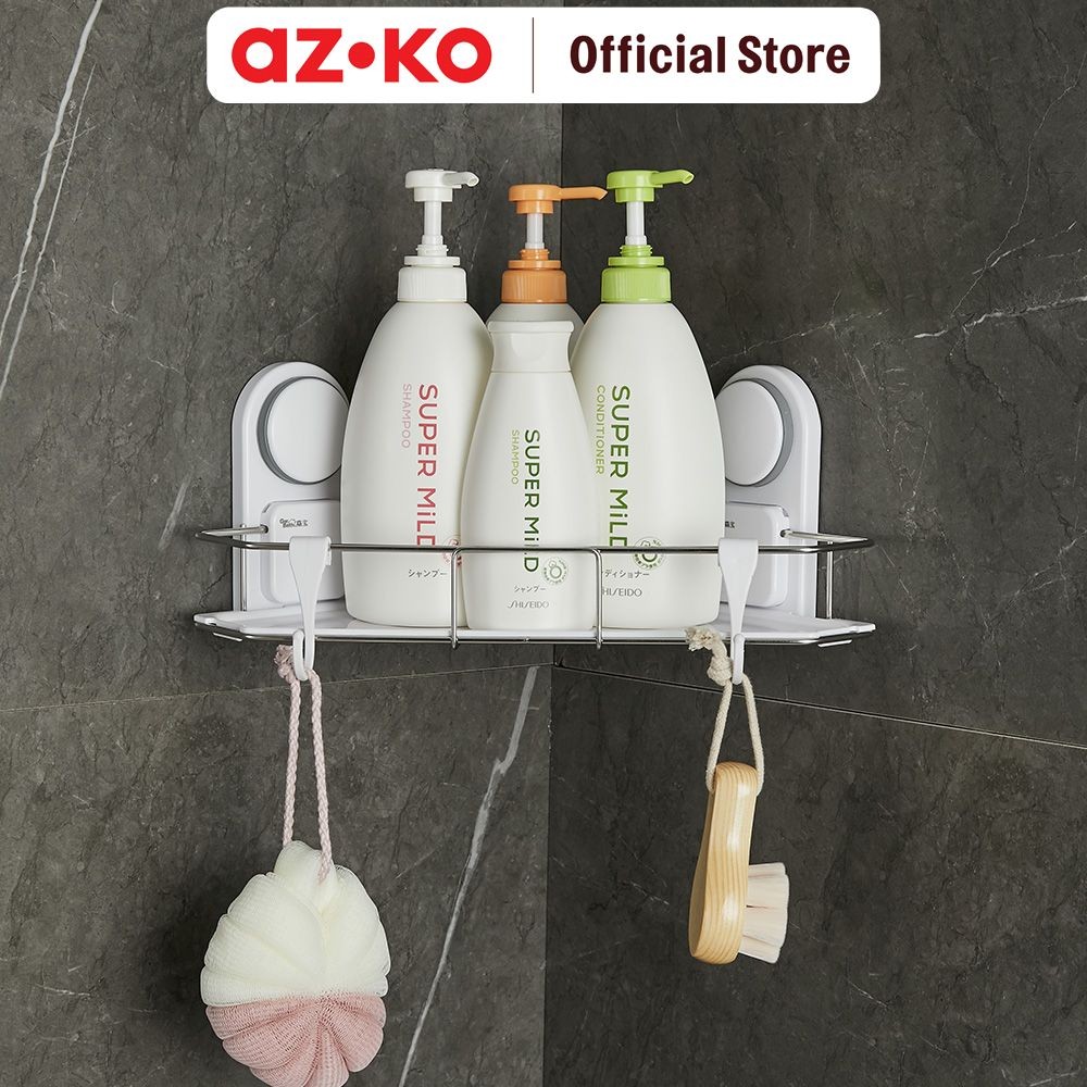 Jual AZKO Stora Rak Sudut Kamar Mandi Serbaguna - Putih Shower Wall ...