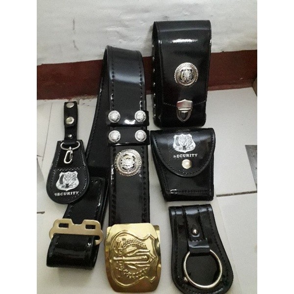Jual Sabuk Kopel pdl pdh set logo logam embos security satpam full set ...
