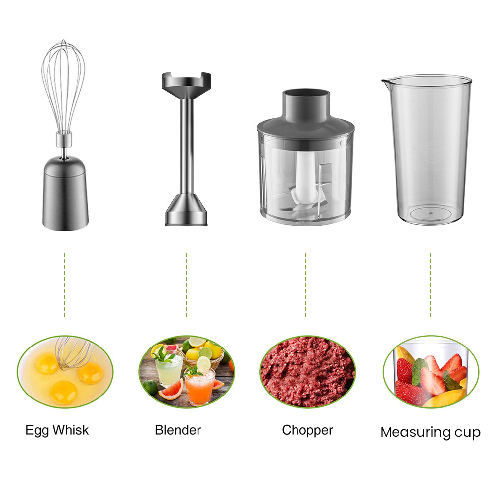 Jual Powerful 1000W 4-in-1 Hand Immersion Blender,Stainless Steel Stick Blender,700ml Mixing ...