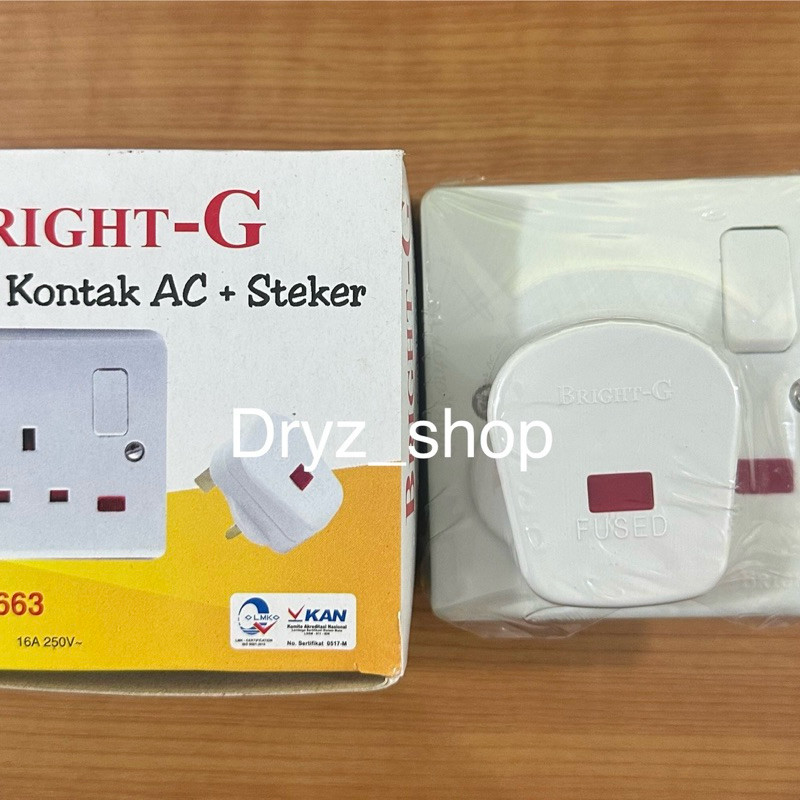 Jual Stop kontak ac set - stop kontak ac + steker bright g bg 9663 | Shopee Indonesia