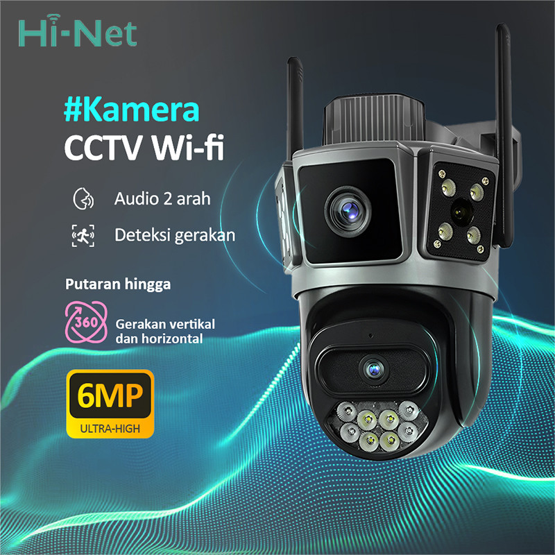 Jual Hi-Net Outdoor CCTV Wifi Kamera Three Lens Three Screen Kamera ...