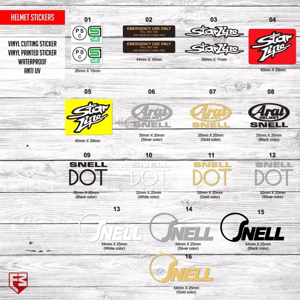Jual Sticker Logo Helm Katalog 1 Repaint Repair Modification kyt ink ...