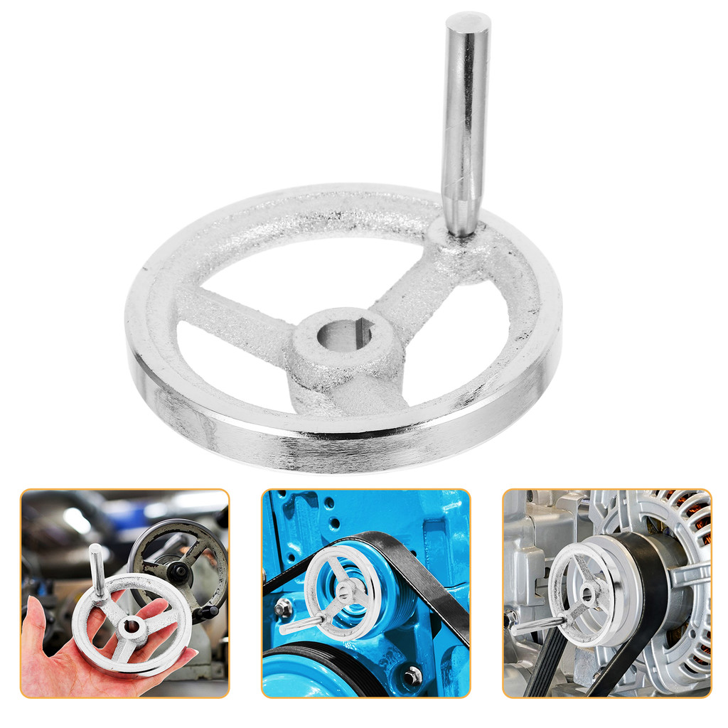 Jual 1 Set Rotary Handwheel Cast Iron Hand Crank Revolving Handle Wheel ...