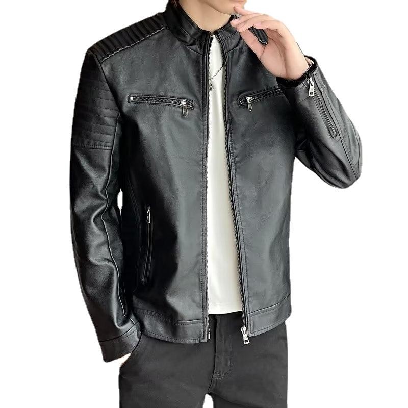 Jual Jaket Kulit Pria Casual Hitam Outer Panjang Formal Nyaman jaket ...