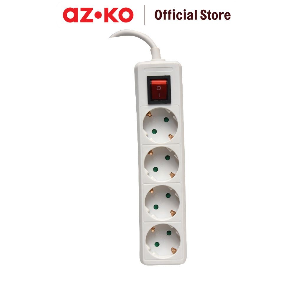 Jual AZKO Krisbow Stop Kontak 4 Soket - Putih Electric Socket Terminal ...