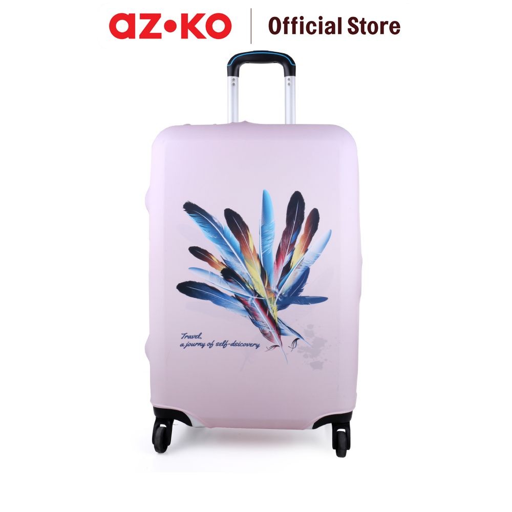 Jual AZKO Passport Ukuran S Sarung Koper Colorful Feather - Pink ...