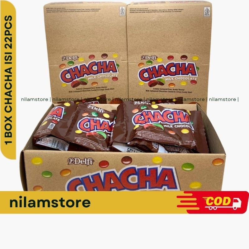 Jual 1 Box Chacha Milk Chocolate 5g x 22 sachet - coklat chacha murah ...