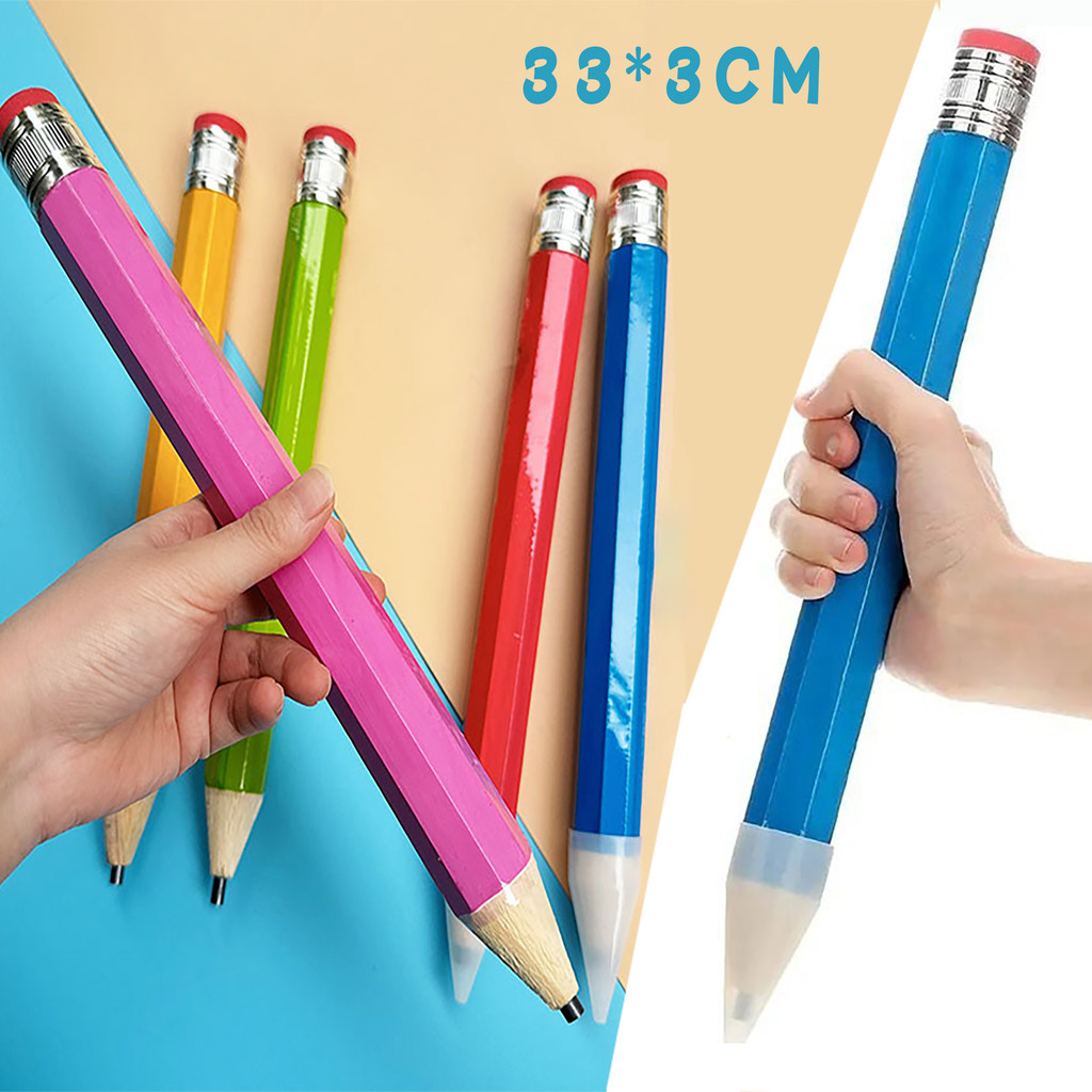 Jual 33CM Pensil Raksasa Mainan Pensil Besar Kayu Alat Peraga Pensil ...