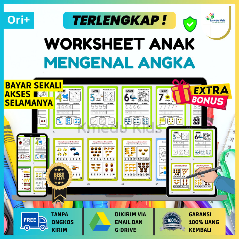 Jual WORKSHEET ANAK MENGENAL ANGKA Buku Edukasi Anak Buku Worksheet ...