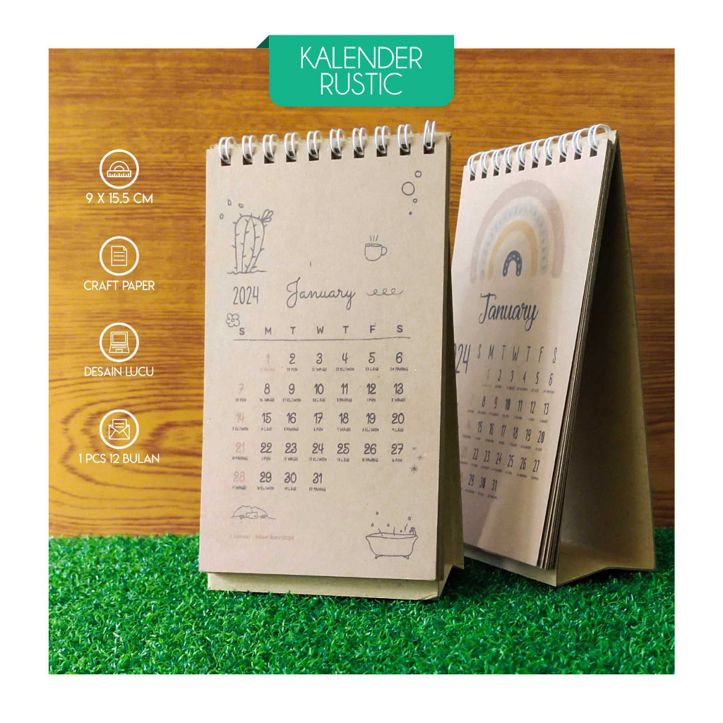 Jual KALENDER 2024 MEJA RUSTIC MINI - KALENDER MINI - KALENDER RUSTIC ...
