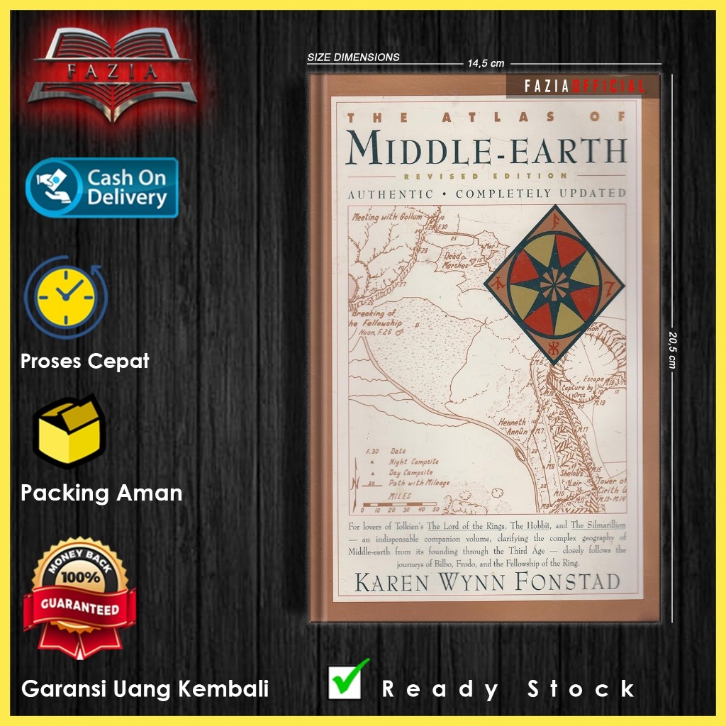 Jual The Atlas of Middle-Earth by Karen Wynn Fonstad (English/Indonesia ...