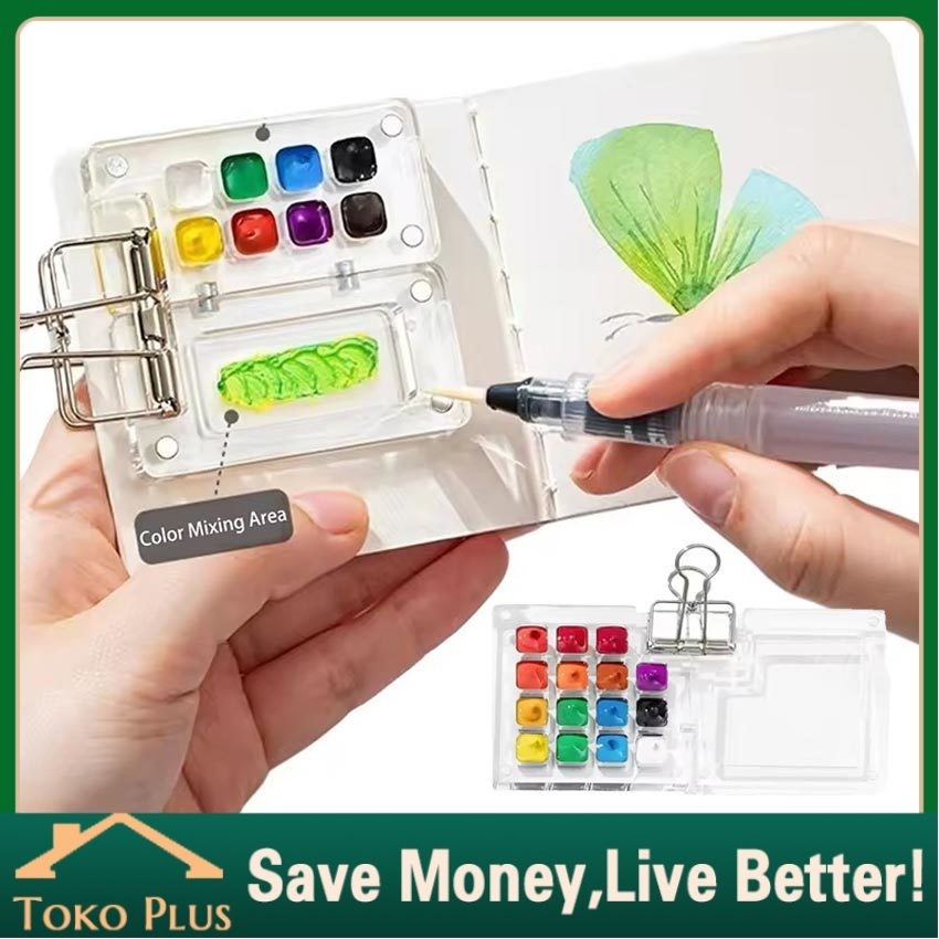 Jual Mini Palette Watercolor Lukis Akrilik 15/8 Hole Palete Watercolor ...