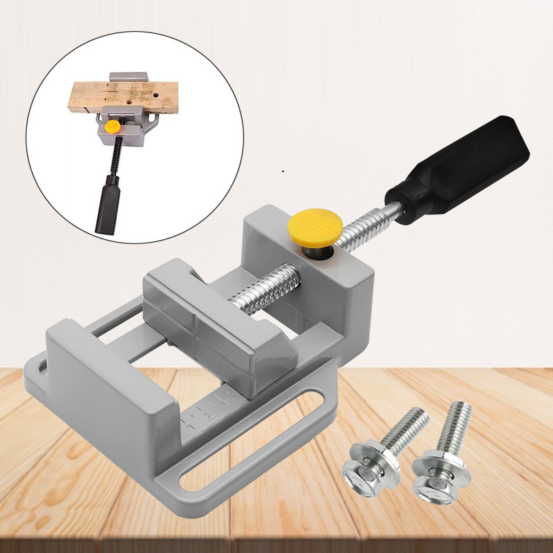 Jual Drill Press Vise Mini Aluminum Flat Clamp Table Bench Vise Fixing ...