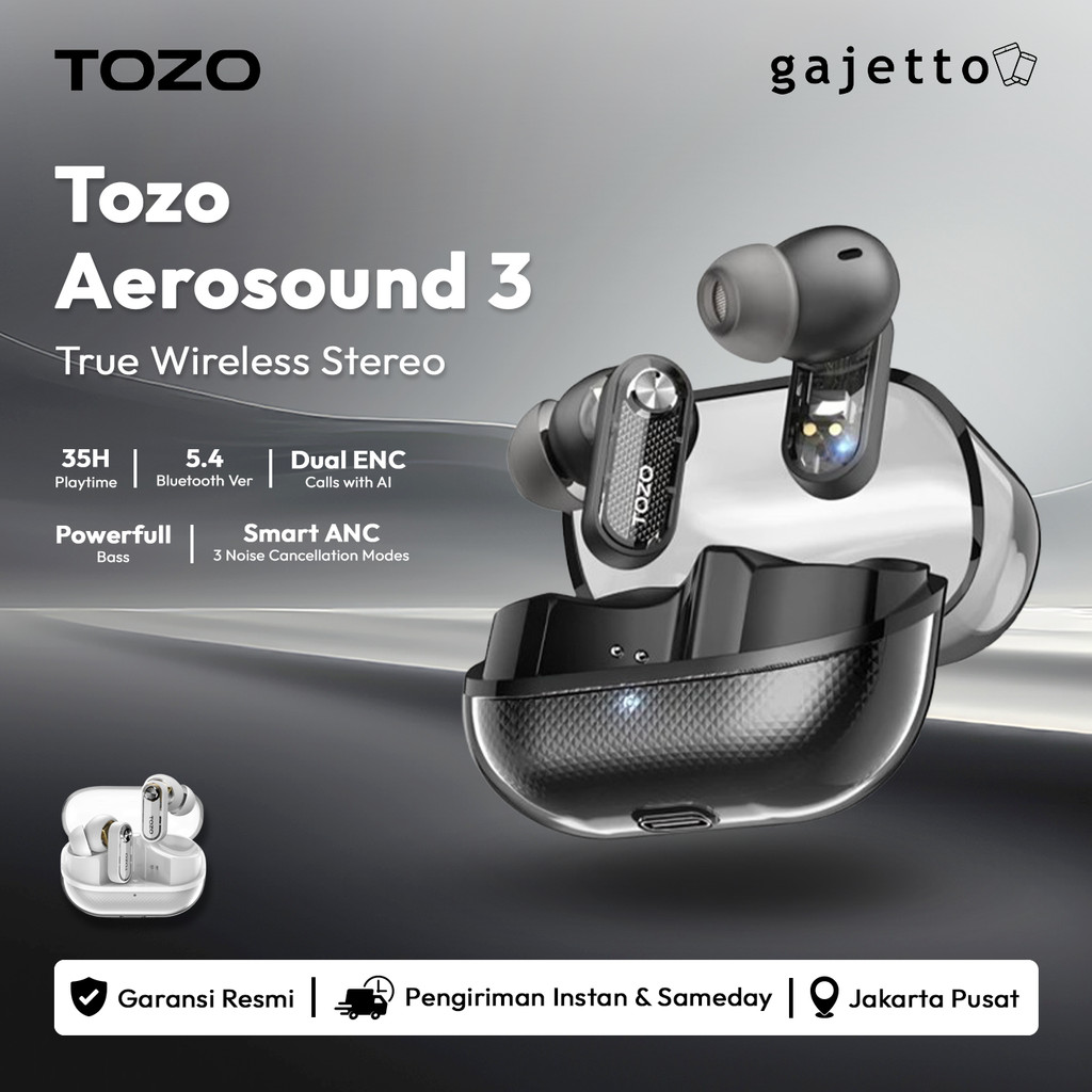 Jual Tozo Aerosound3 Aerosound 3 ANC TWS Hybrid Noise Cancelling True Wireless Stereo | Shopee ...
