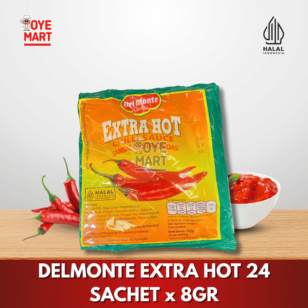 Jual DELMONTE EXTRA HOT SACHET 9GR X 24PCS SAUS SAMBAL SACHET DEL MONTE ...