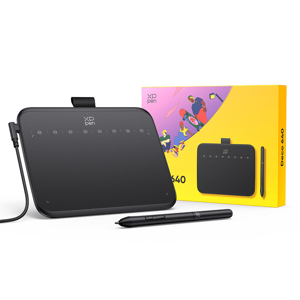 Jual XPPen Deco 640 Graphics Tablet 16K Pressure Levels 16x9cm Drawing ...