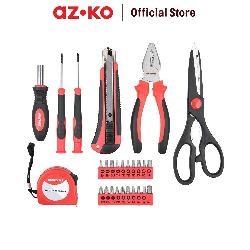 Jual AZKO Maxbuilt 27 Pcs Perkakas Rumah Tangga Set Tool Kit Hand Tool ...