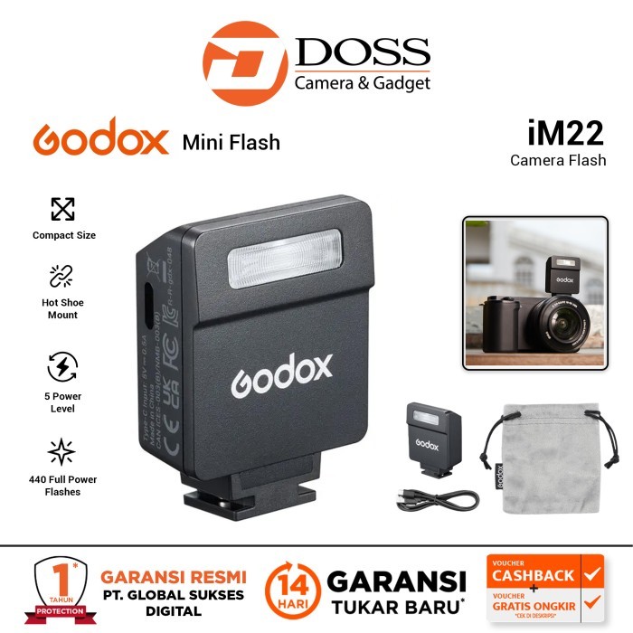 Jual Godox iM22 Mini Camera Flash iM 22 Mini Flash | Shopee Indonesia