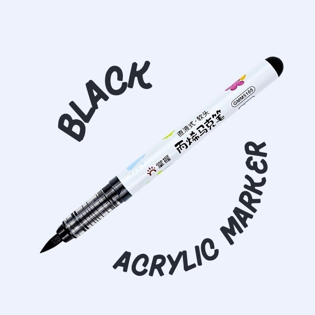 Jual Grasp Acrylic Marker Satuan Warna Hitam/penebal garis crayon ...