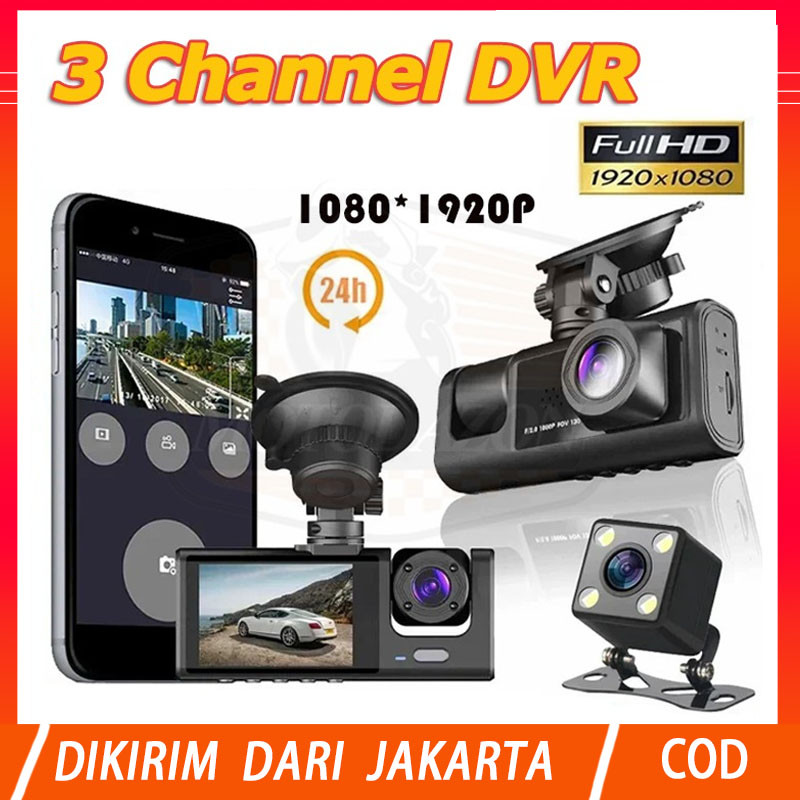 Jual Harga terendah1080P DVR Dash Camera Front & Inside & Rear Camera ...