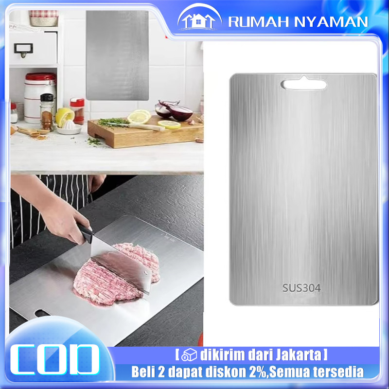 Jual Talenan Dapur Stainless Cutting Board Multifungsi Papan Alas Potong Daging Ikan/Talenan ...