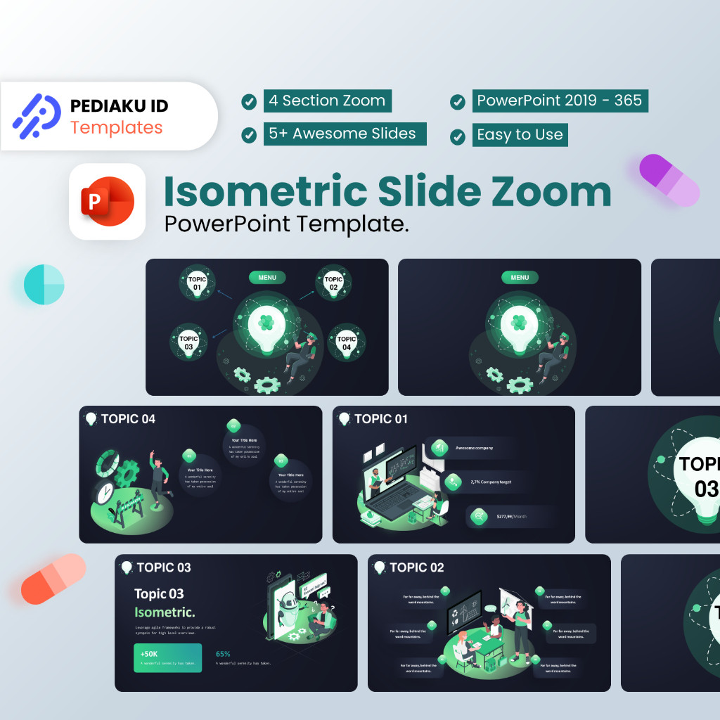 Jual Isometric Slide Zoom PowerPoint Template | Premium | Shopee Indonesia