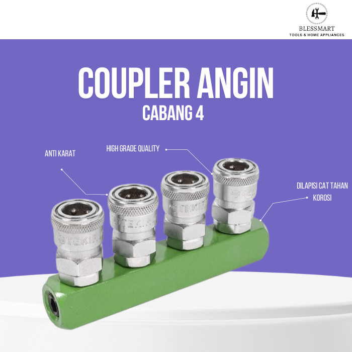 Jual Tekiro Coupler Cabang 4 / Tekiro Quick Coupler 4 Way | Shopee ...