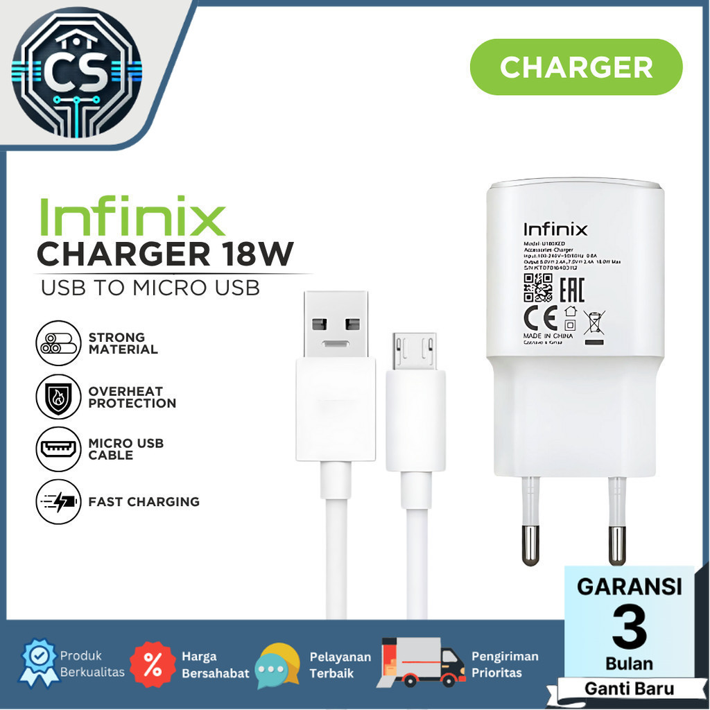 Jual Charger Infinix Travel Charge 18W Micro USB Fast Charging Original ...