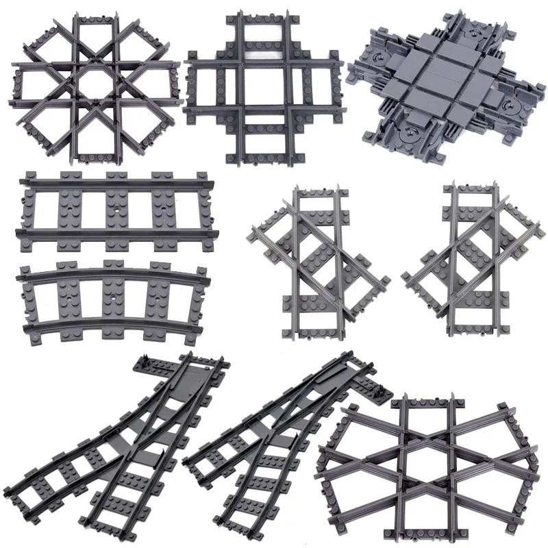 Jual MOC City Train Rail Crossing Flexible Tracks Forked Straight ...