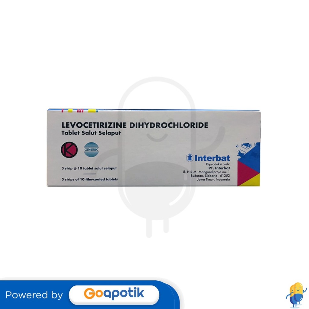 Jual Levocetirizine Dihydrochloride Interbat 5 Mg Box 30 Tablet ...