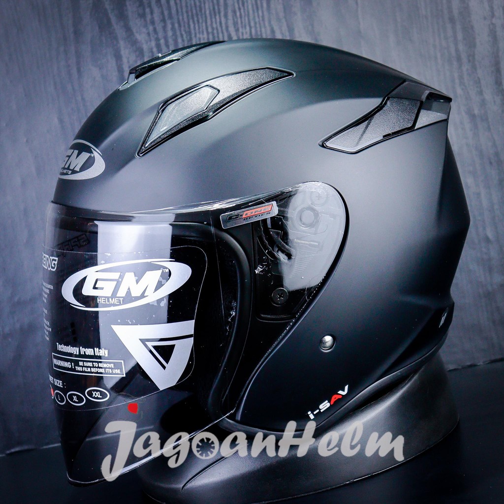Jual GM HELM KING FIGHTER ULTRA SOLID | BLACK DOFF | SINGLE VISOR | Shopee Indonesia
