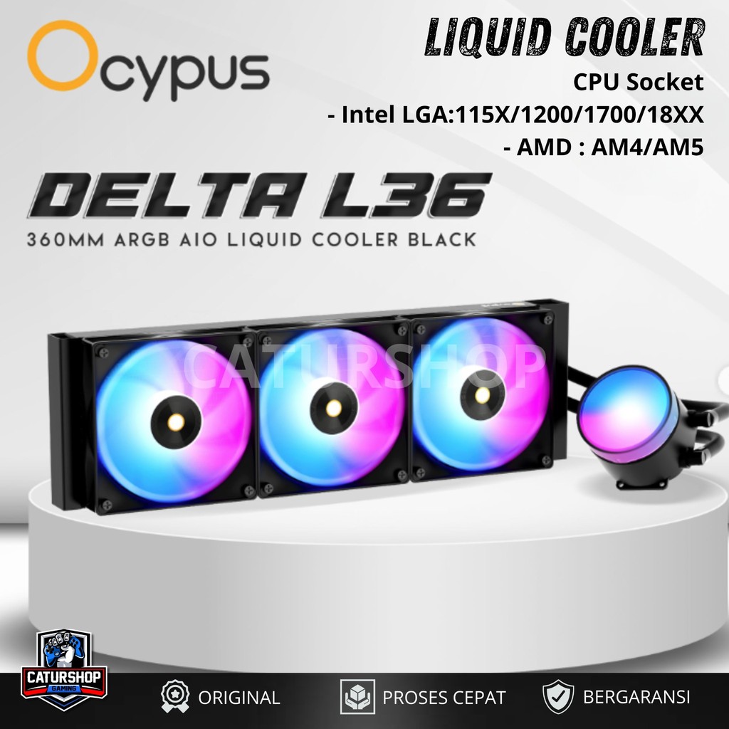 Jual OCYPUS Delta L36 ARGB | 360mm ARGB Liquid CPU Cooler Radiator 3 ...