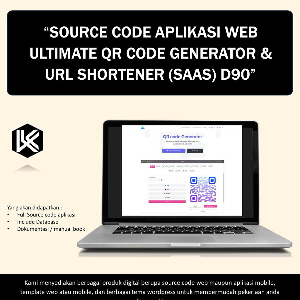 Jual SOURCE CODE APLIKASI WEB ULTIMATE QR CODE GENERATOR & URL SHORTENER (SAAS) D90 | Shopee ...
