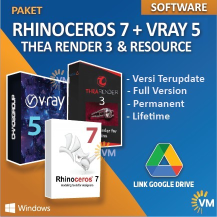 Jual RHINOCEROS 7 VRAY 5 THEA RENDER 3 GRASSHOPPER FULL VERSI RHINO V-RAY 3D ARCHVIZ NURBS CAD ...