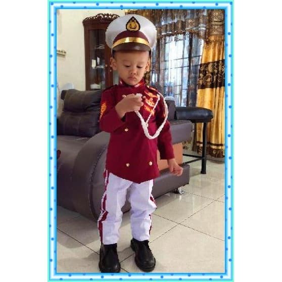 Jual Baju Taruna akpol anak Kostum Taruna Akpol anak warna merah maroon ...