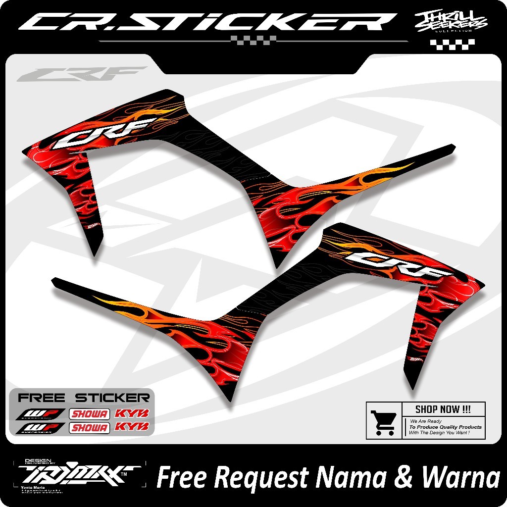Jual STIKER STRIPING CRF 150 L MOTIF API HITAM KEREN STRIPING HONDA CRF ...