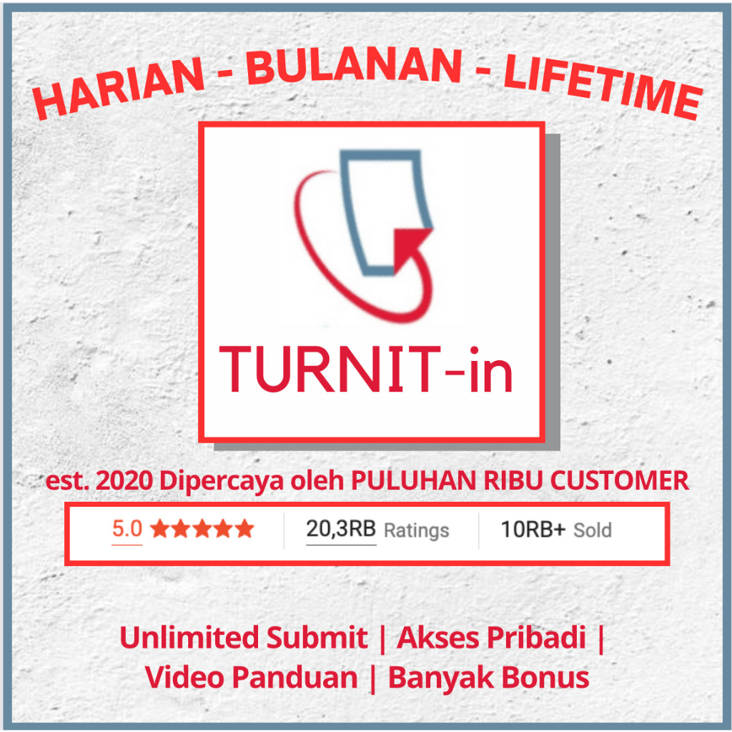 Jual TURNIT IN No Repository Lifetime - Software Cek Plagiarisme ...