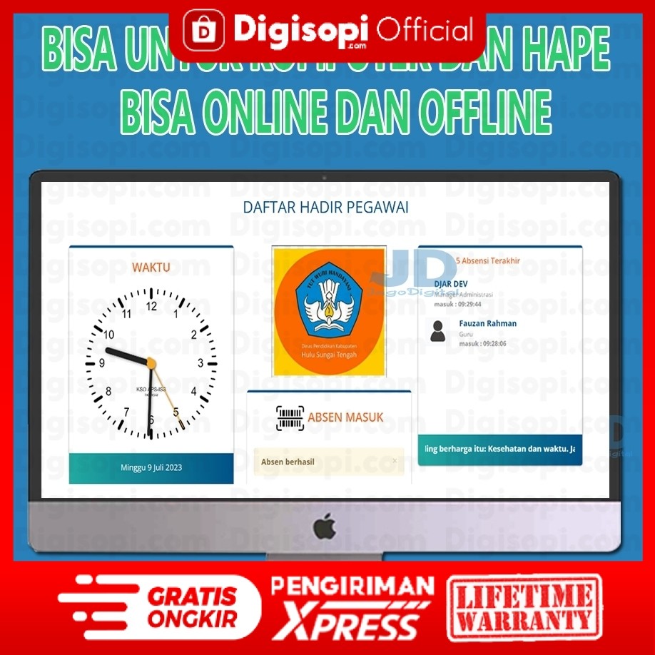 Jual Aplikasi Absensi Siswa dan guru dengan Barcode Berbasis Web bisa online atau offline ...
