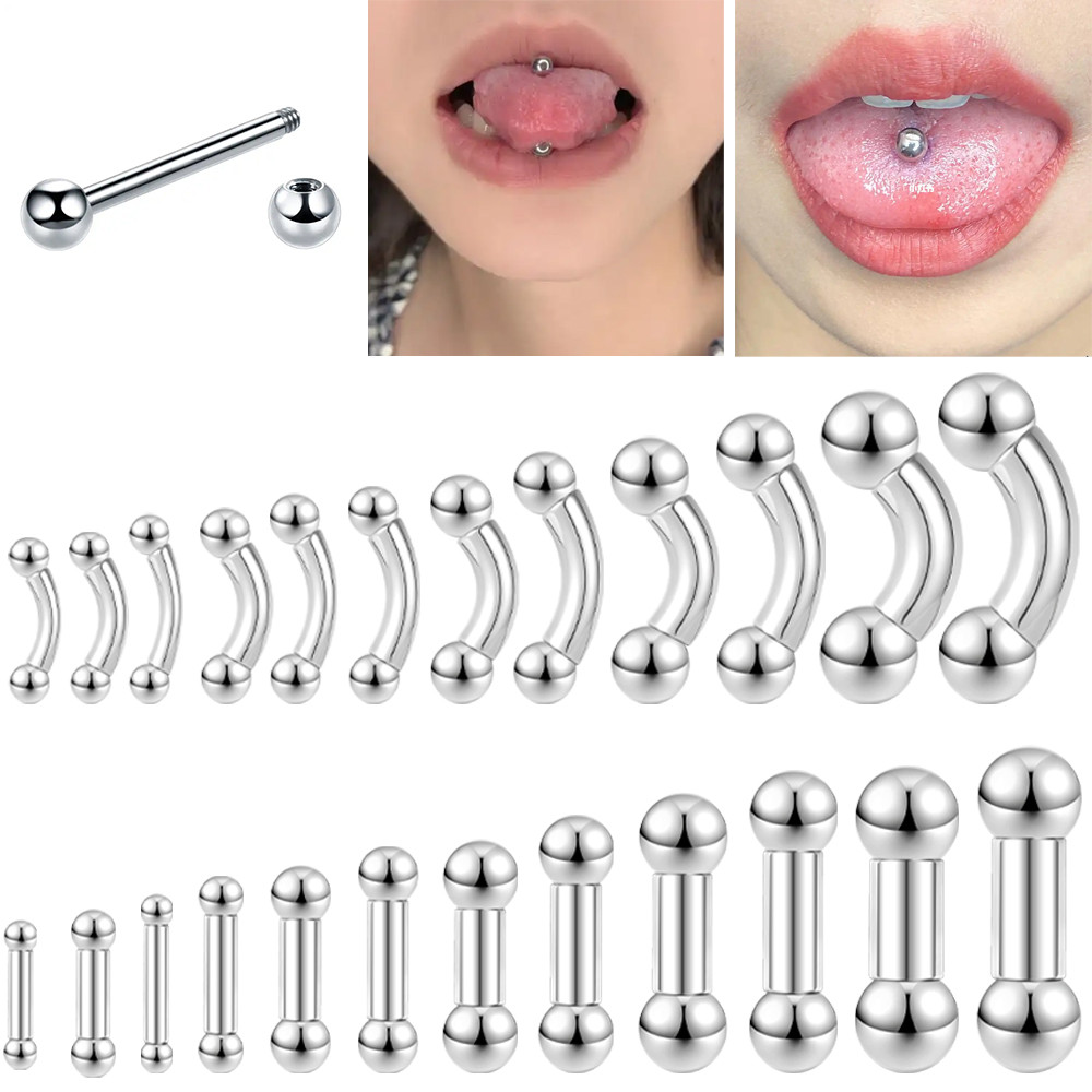Jual 1 Buah Perhiasan Tindik Lidah Stainless Steel Gaya Punk Straight ...