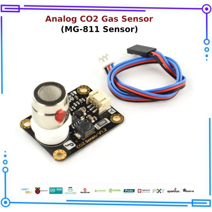 Jual GD99 DFRobot : Analog CO2 Gas Sensor For Arduino - MG-811 Sensor ...