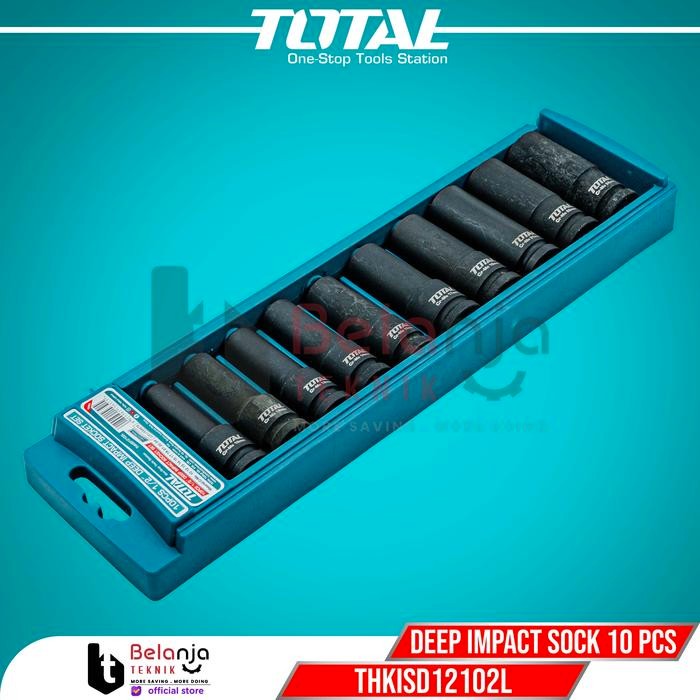 Jual Total Deep Impact Socket 10 Pcs 1/2" Inch Mata Shock Kunci Sok ...