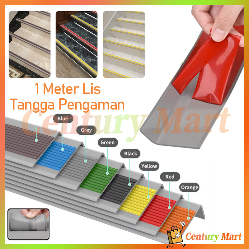 Jual CM 1 Meter Lis Tangga Pengaman Anti Selip Type L 5cm KARET Step ...