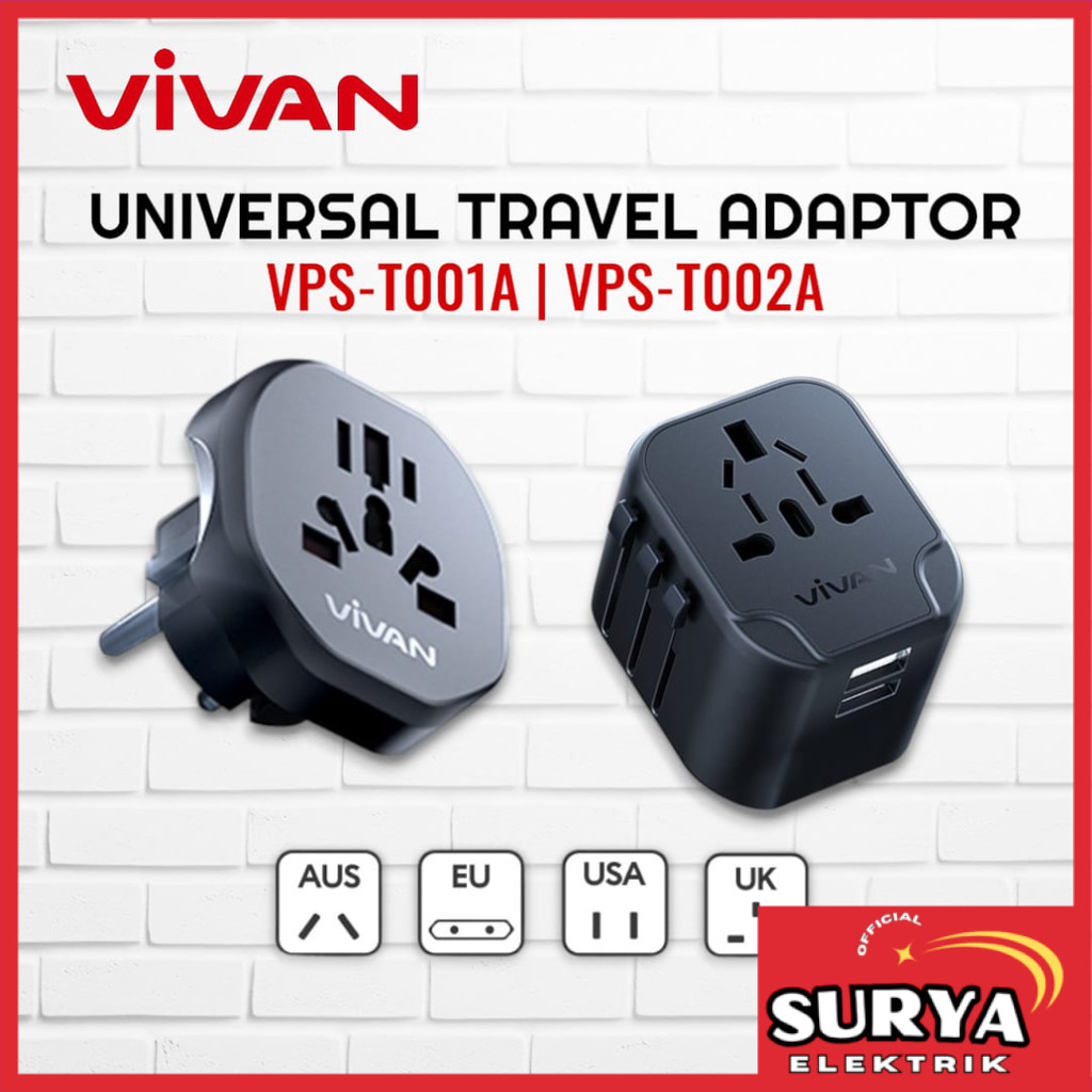 Jual Travel Adaptor VIVAN VPS-T001A / VPS-T002A Adapter / Konverter US ...