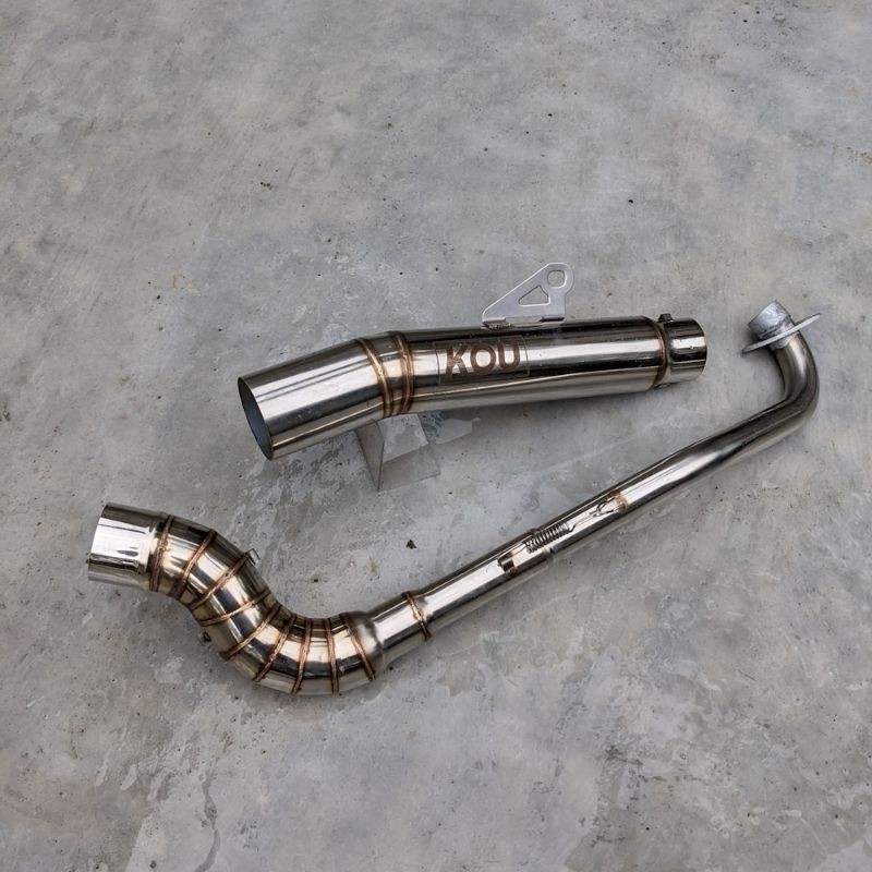 Jual Open Spec pipe exhaust 51mm Kou tube type for Wave 100 110 125 Xrm ...