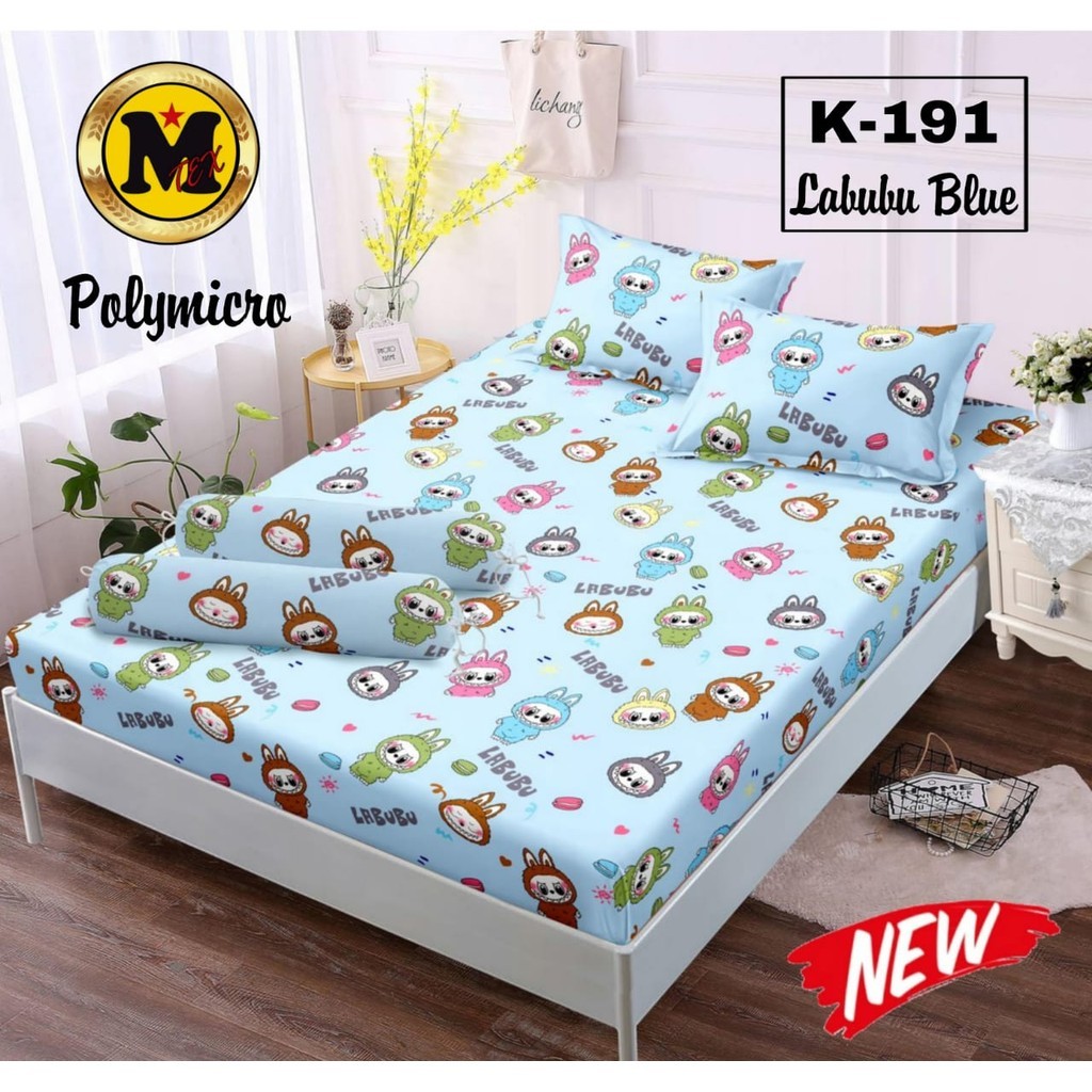 Jual Karakter labubu biru katun dengan karet pojok 180x200 | Shopee ...