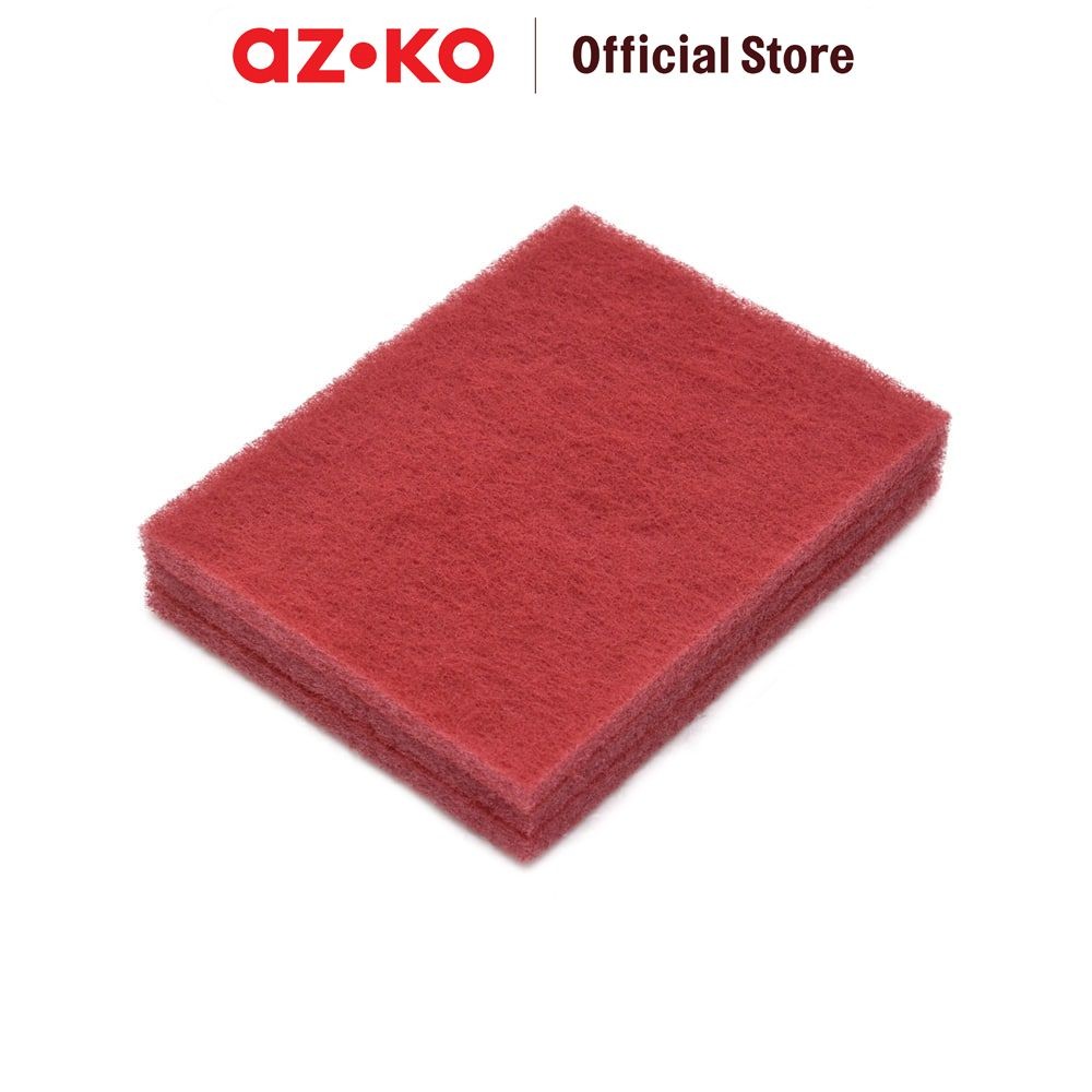 Jual AZKO Spons Scrubber Set 3 Pcs Antibacterial - Merah | Shopee Indonesia