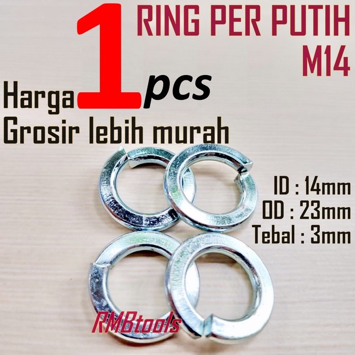 Jual RING PER M14 PUTIH / RING VER PUTIH M14 / SPRING WASHER M14 ...